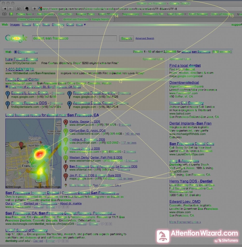 New Google UI wiht Local Listing Ads Heatmap